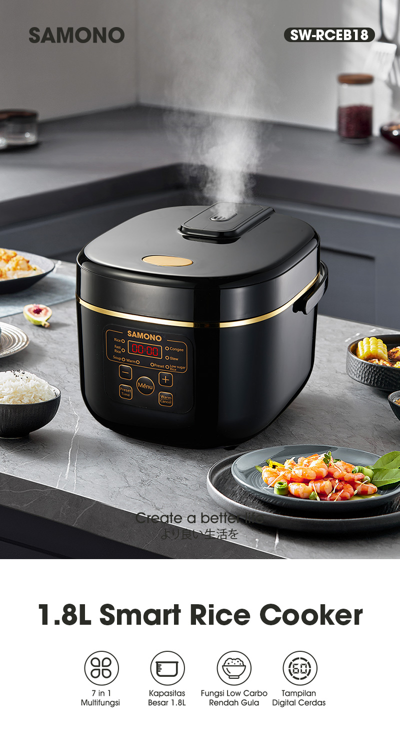 Jual SAMONO Rice Cooker 1.8L Rendah Gula Magicom Multifungsi Digital 7 ...