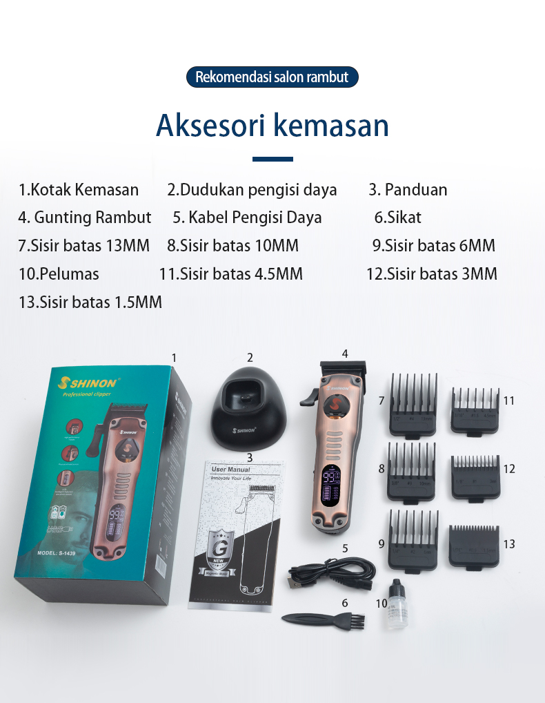 Jual SHINON Alat Cukur Rambut Mesin Cukur Rambut Mesin Cukur Kumis ...