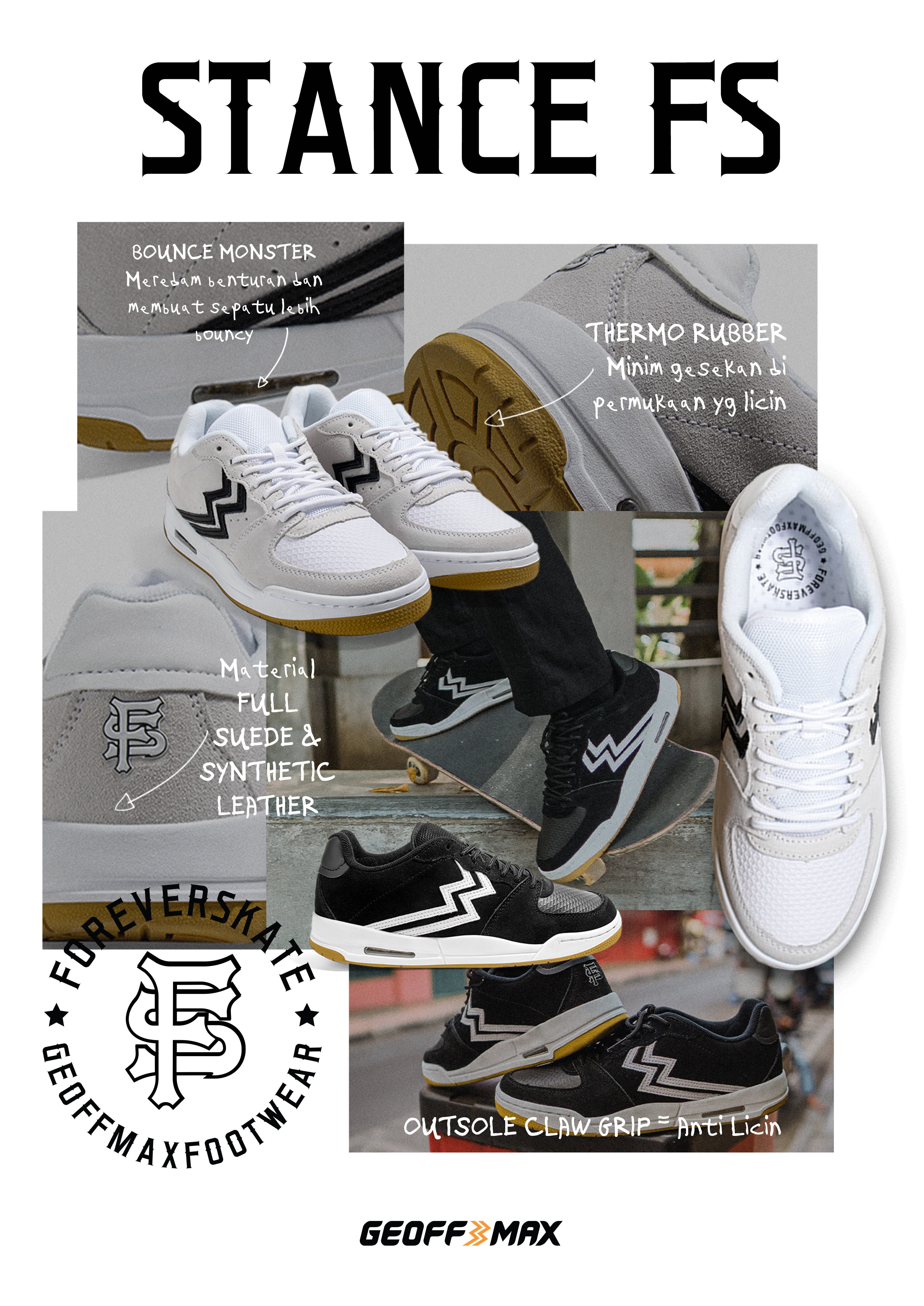 Jual Geoff Max - Stance Fs Black White | Sepatu Pria Wanita Sneakers ...