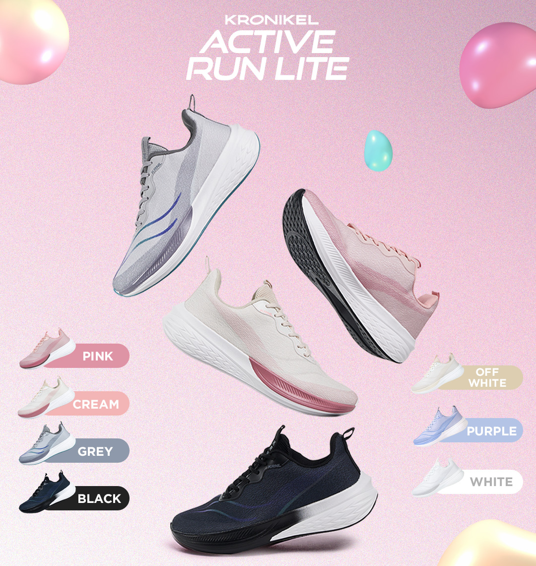 Jual KRONIKEL Active Run Lite Sepatu Sneakers Wanita Running Olahraga Outdoor Cream Krnl U ...