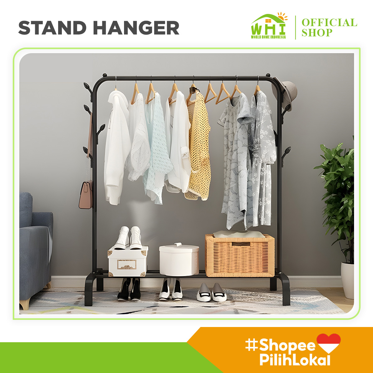 Jual World Home Stand Hanger Single Minimalis Desain Korea Stand Hanger ...