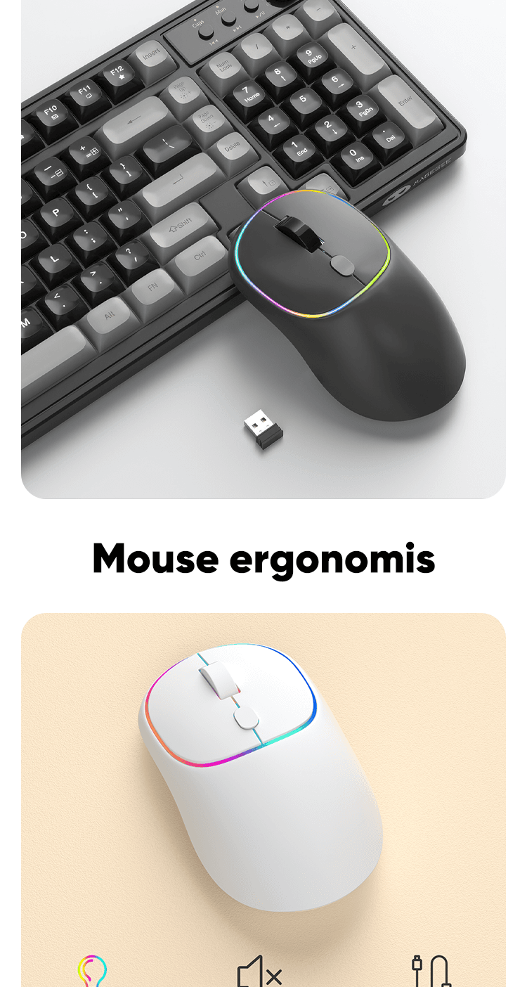 Jual MAGEGEE Keyboard Dan Mouse Gaming Set Wireless 2.4G RGB Light V560 ...