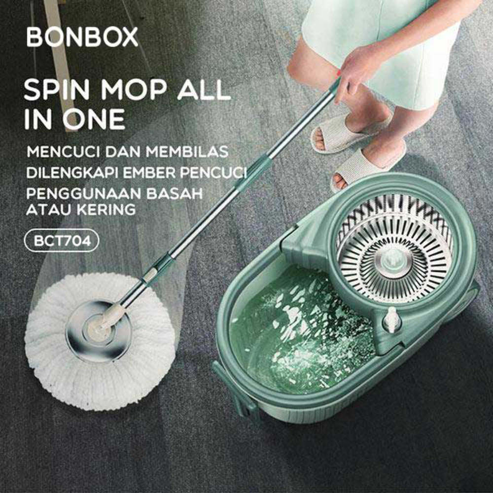 Jual [VOUCHER 30K] Bonbox Alat Pel Lantai Kain Fiber Ember Spin Mop Mencuci dan Membilas Alat ...