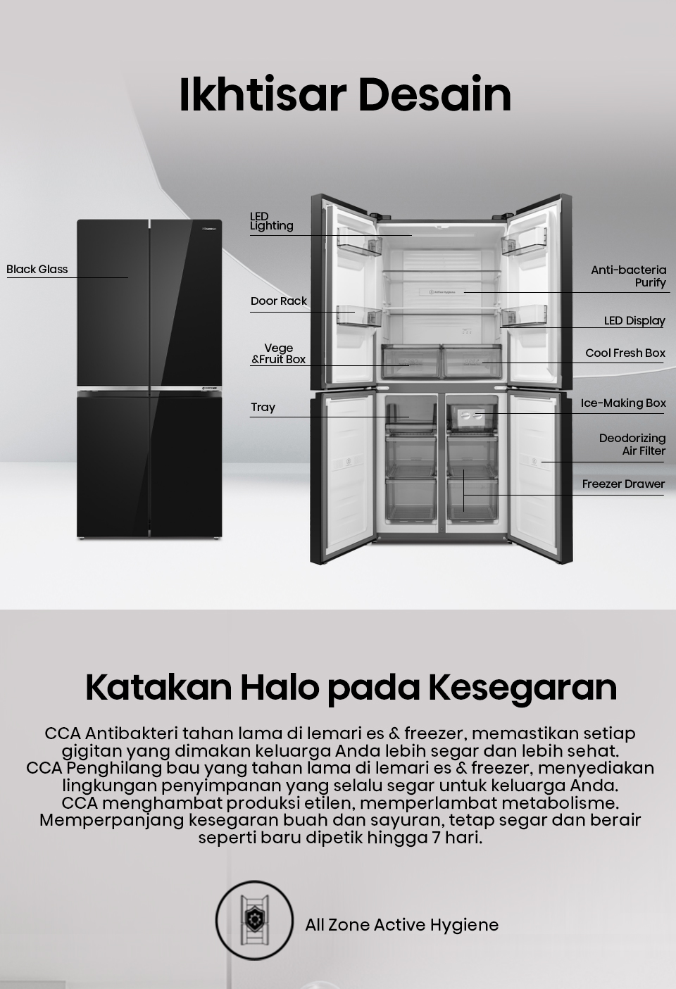 Jual Hisense Kulkas RQ556N4IBU Refrigerator 4 Pintu Kapasitas 467L ...
