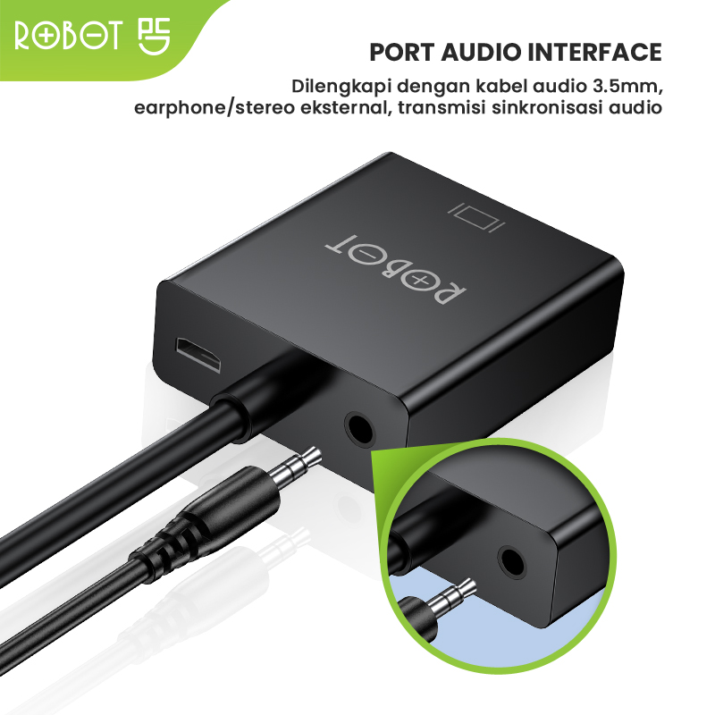 Jual ROBOT RHV20 HDMI TO VGA Adapter Laptop/PC 1080P (With Audio ...