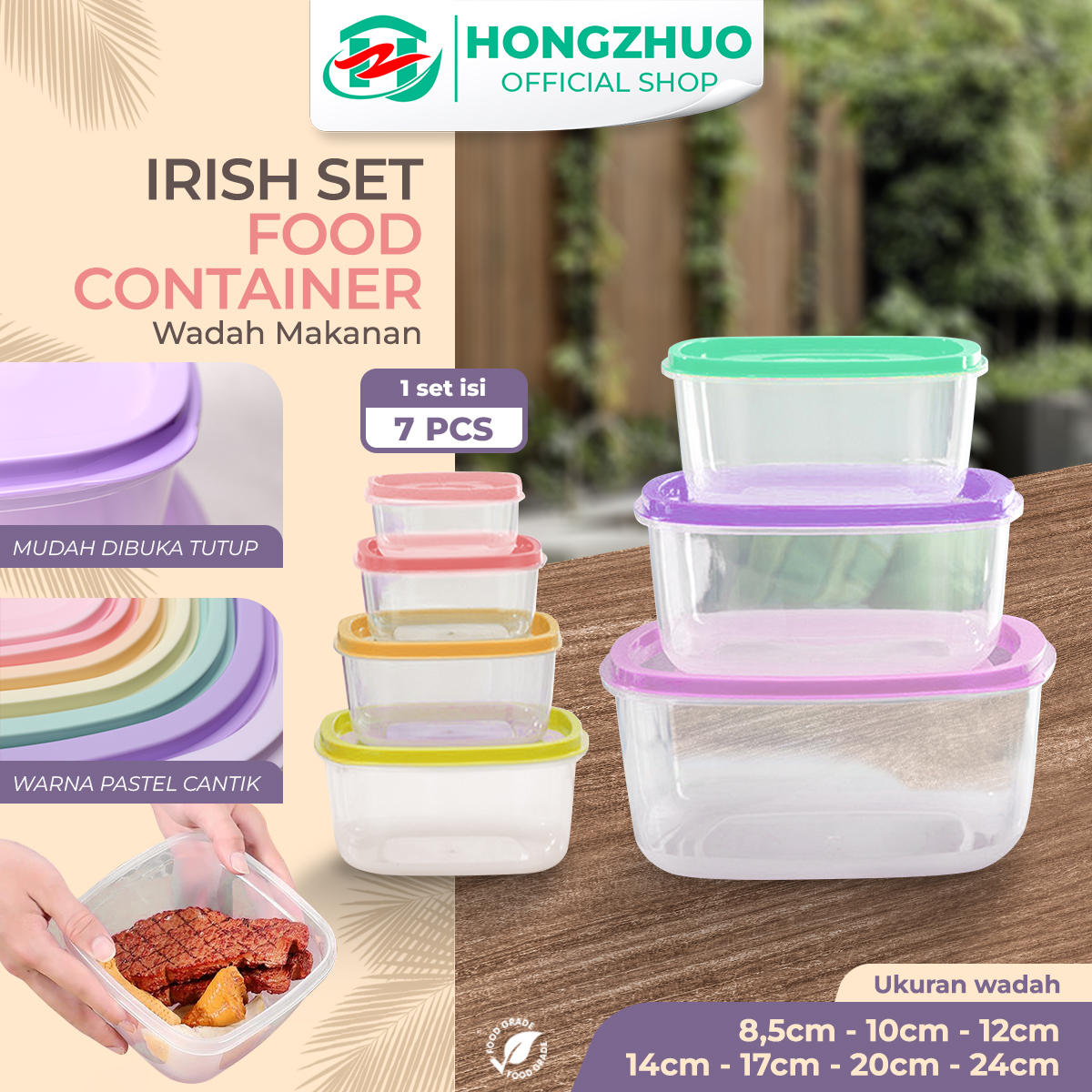 Jual Hongzhuo Irish Set Food Container Set 7IN1 Kotak Tempat ...