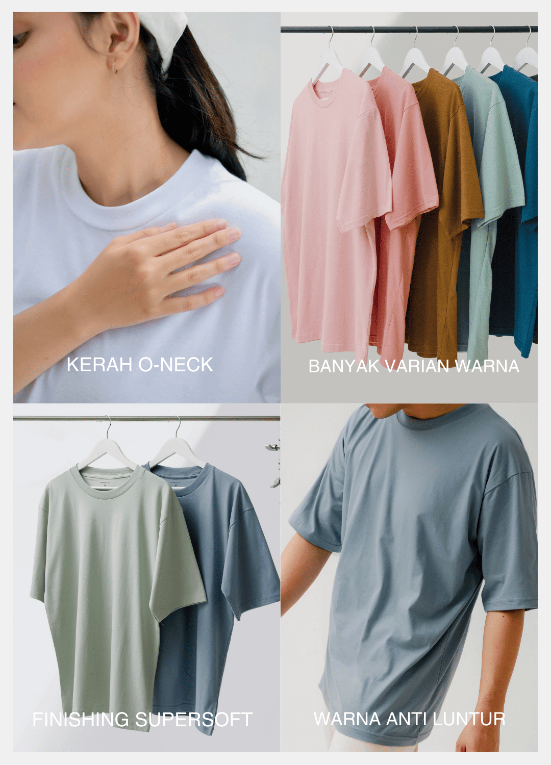 Jual Common Goods Short Sleeve Super Soft Oversize T-Shirts - White | Shopee Indonesia