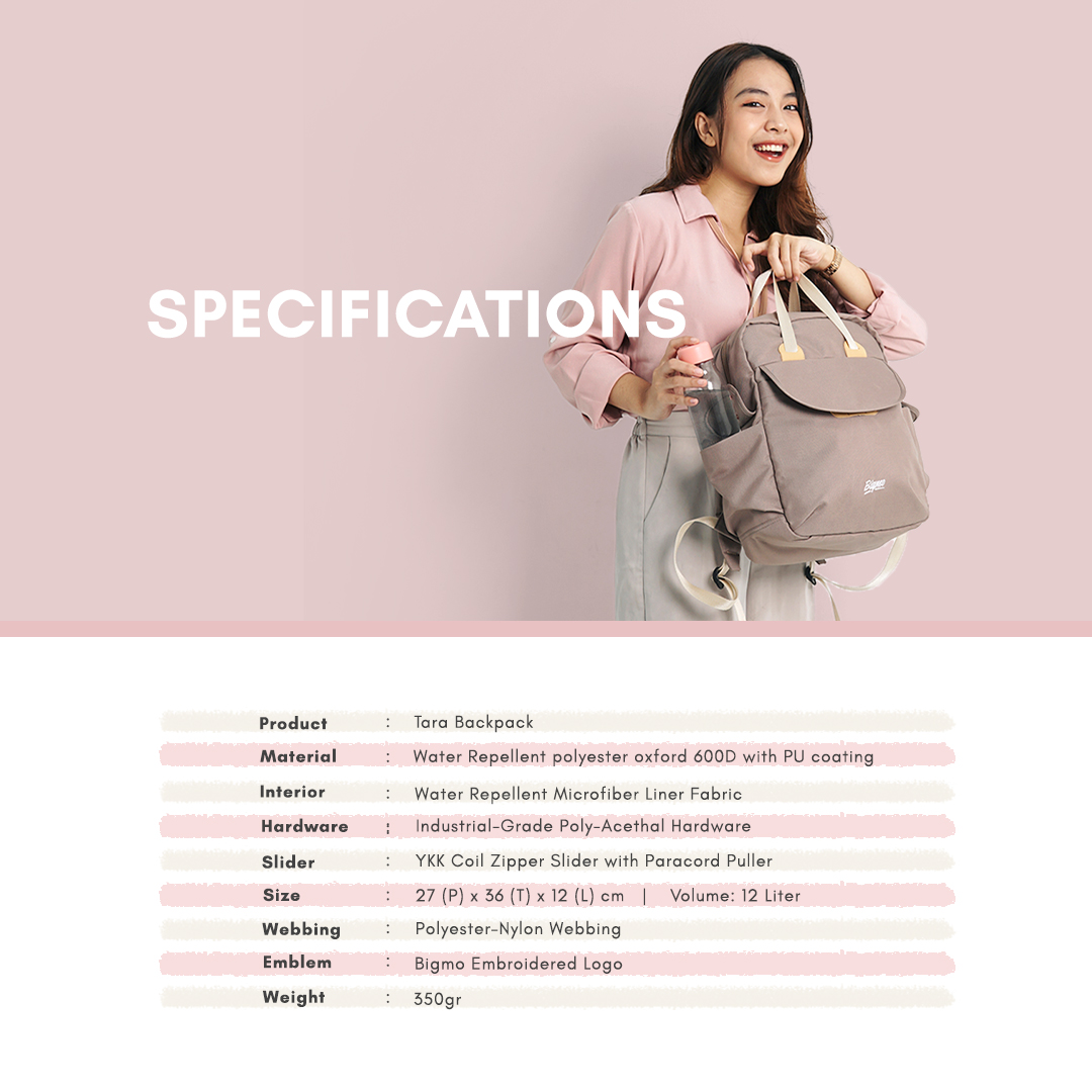 Jual Bigmo Tas Ransel Wanita Water Resistant Water Proof Tara Midnight ...