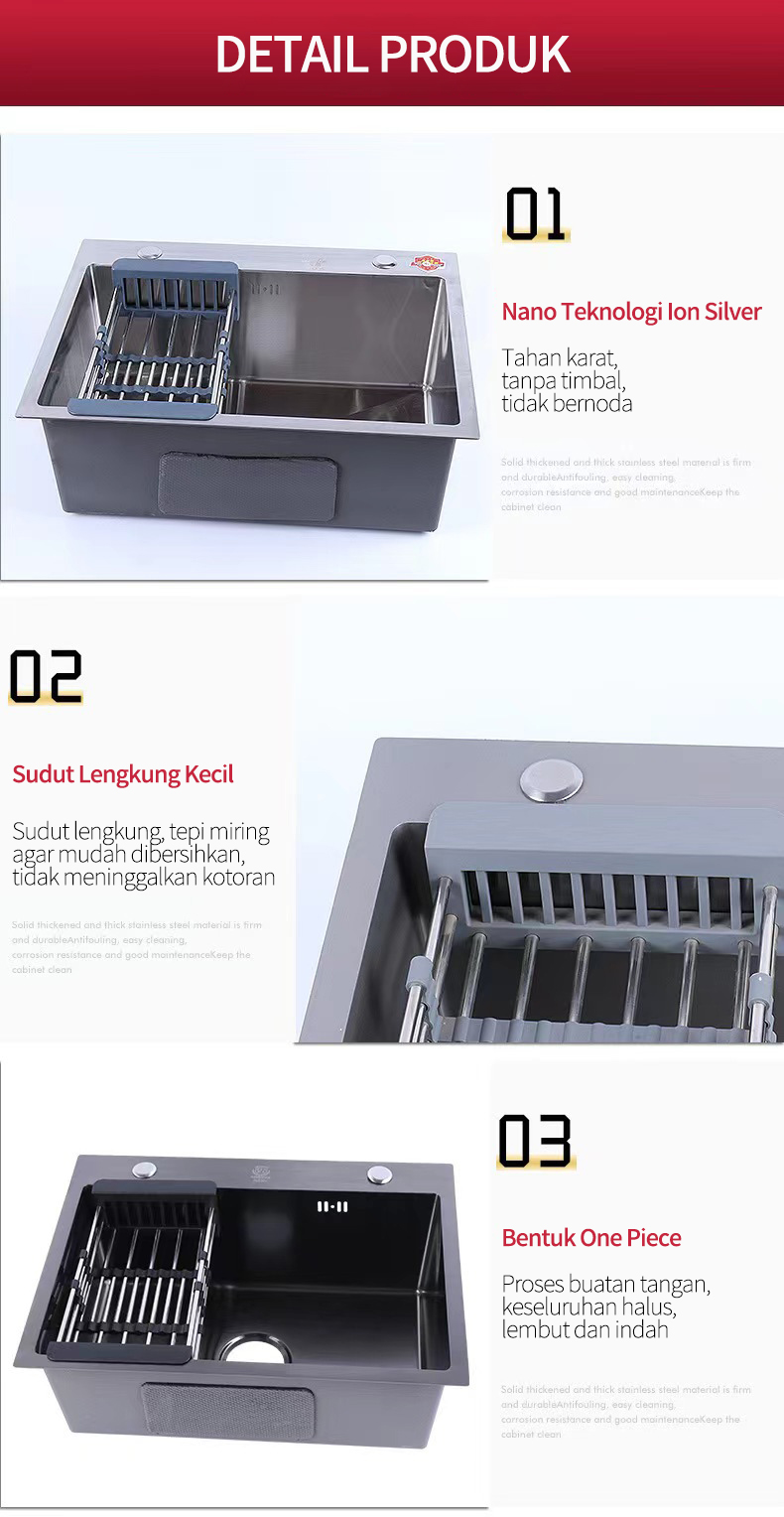 Jual Lenodi Bak cuci piring /Paket Kitchen Sinks BLACK /SUS 304 Bak ...