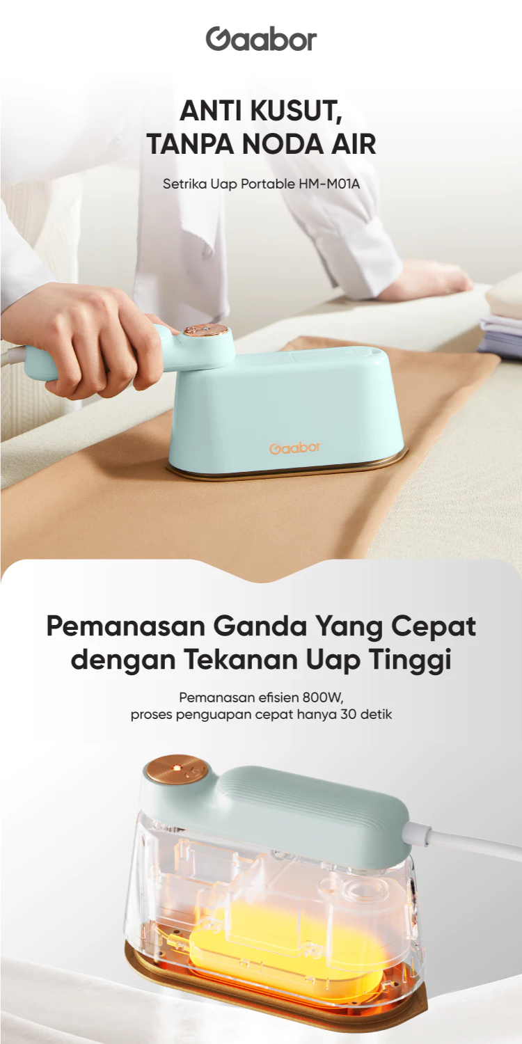 Jual Gaabor Steam Iron Travel 2in1 Setrika Uap Lipat Mini Kemeja Baju ...