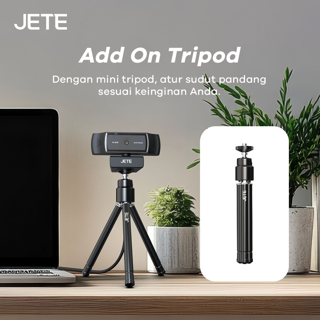 Jual JETE W21 Webcam 2K QHD For Meeting Streaming 1440p Built in Mic ...