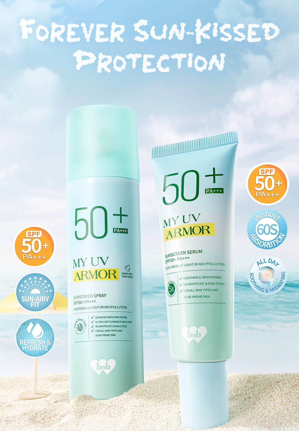 Jual BNB barenbliss My UV Armor Sunscreen SPF50+ PA+++ Sunscreen 5x Perlindungan tanpa whitecast ...