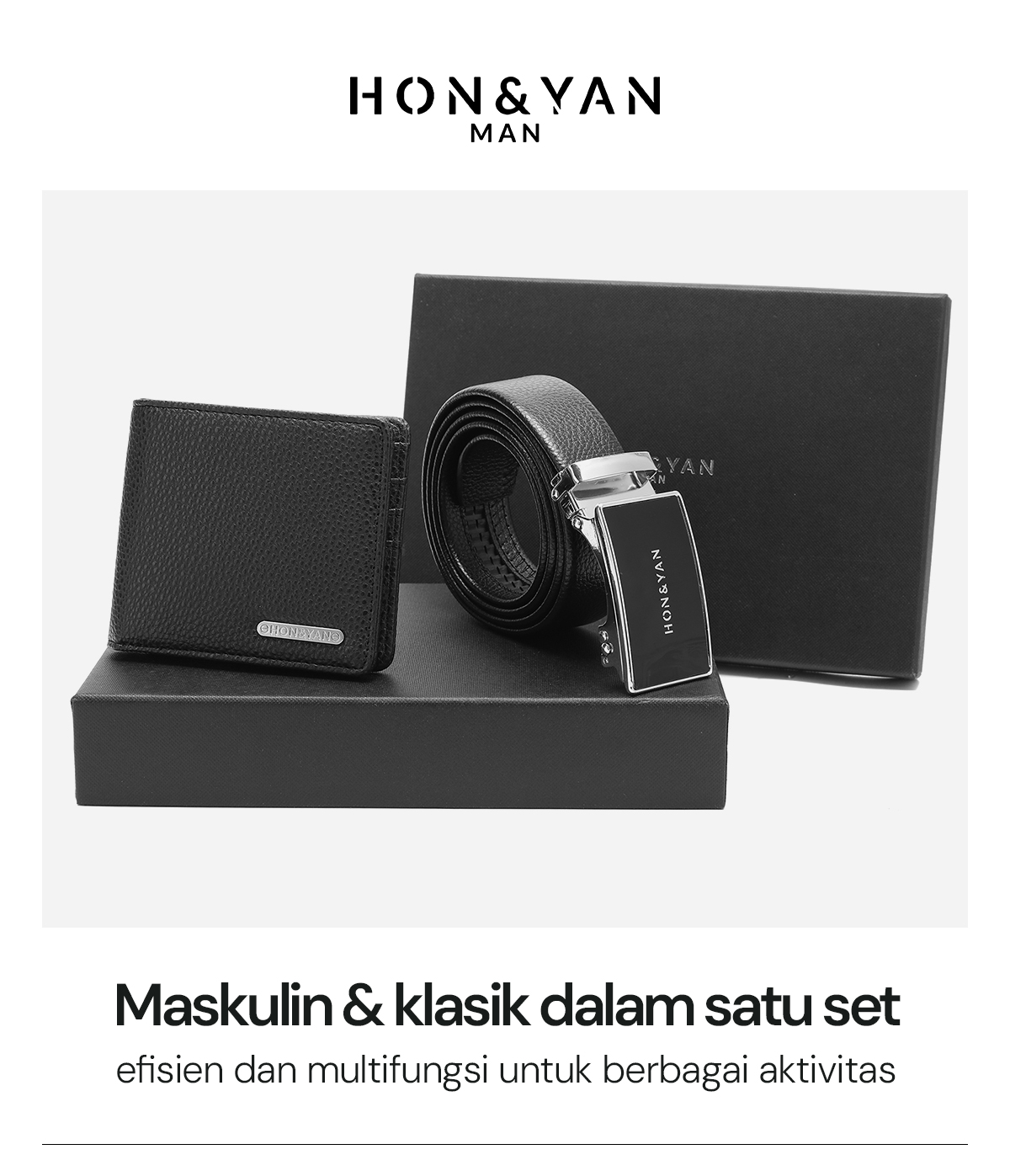 Jual HONYAN MAN GOLD Set Kombinasi Dompet PU Dan Sabuk Kulit Sapi Pria ...