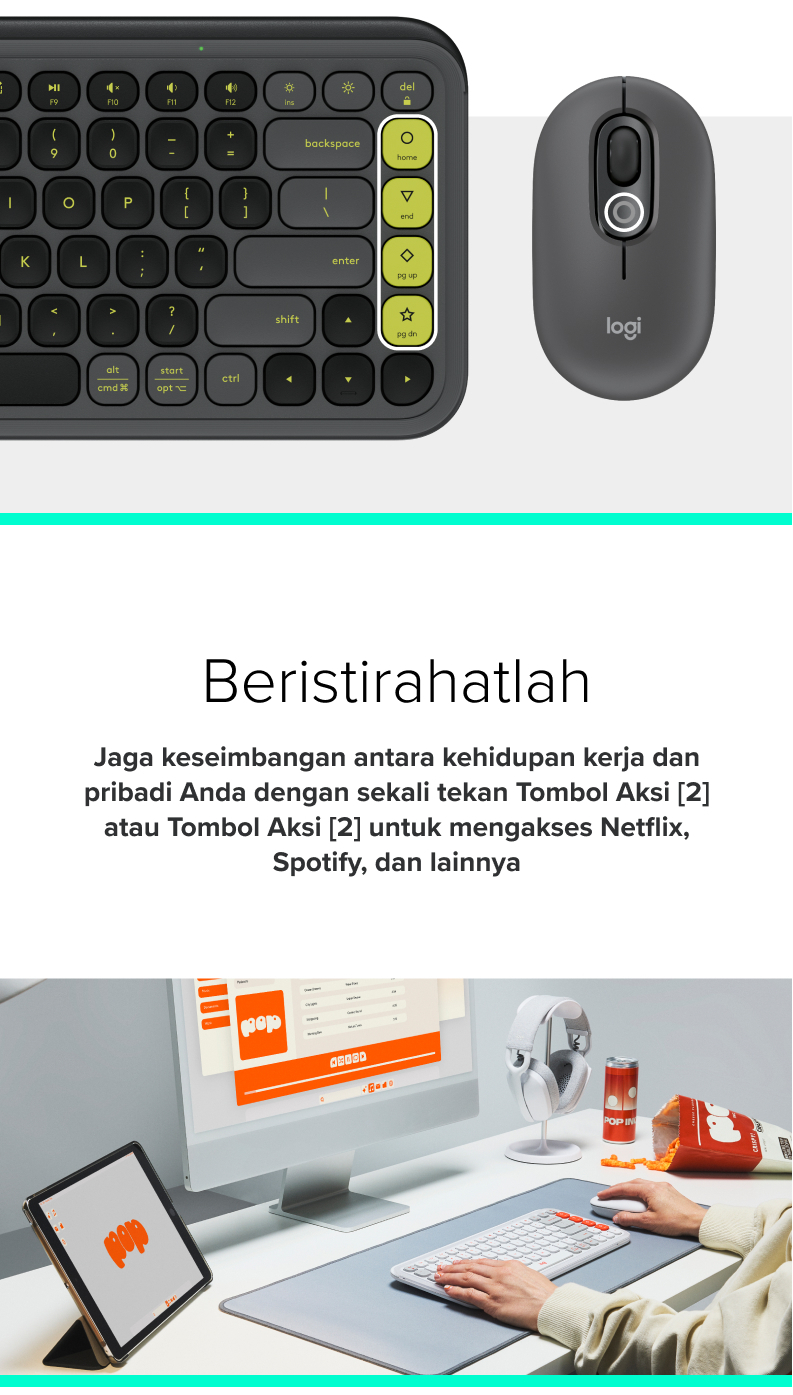 Jual Logitech POP ICON COMBO, Kombo Keyboard dan Mouse Bluetooth ...