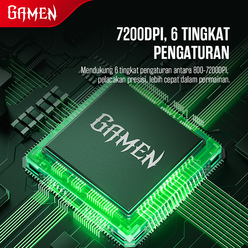 Jual GAMEN Mouse Gaming Kabel GM310 7200 DPI 6 Level DPI 10 Mode RGB 6 ...