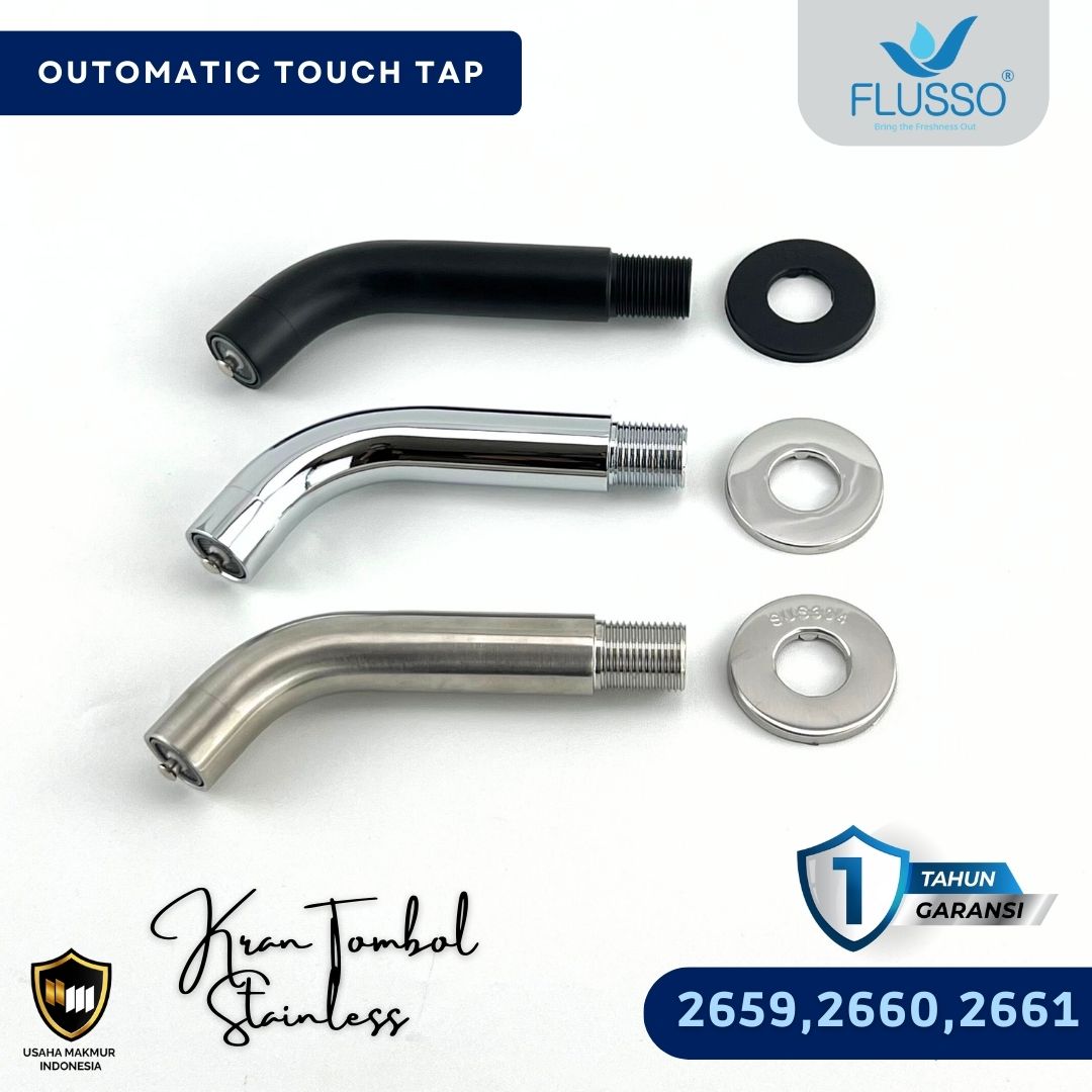 Jual Flusso Kran TEMBOK Stainless tekan ON OFF keran air wudhu uniq ...