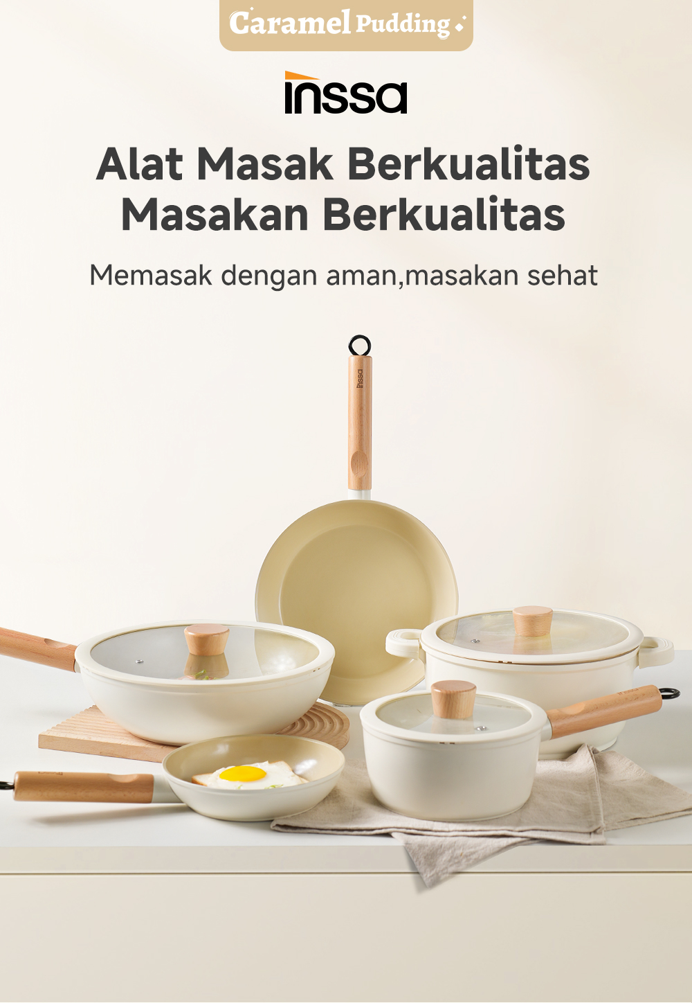 Jual INSSA Panci Penggorengan 18/24cm Panci Datar Anti-Lengket | Shopee Indonesia