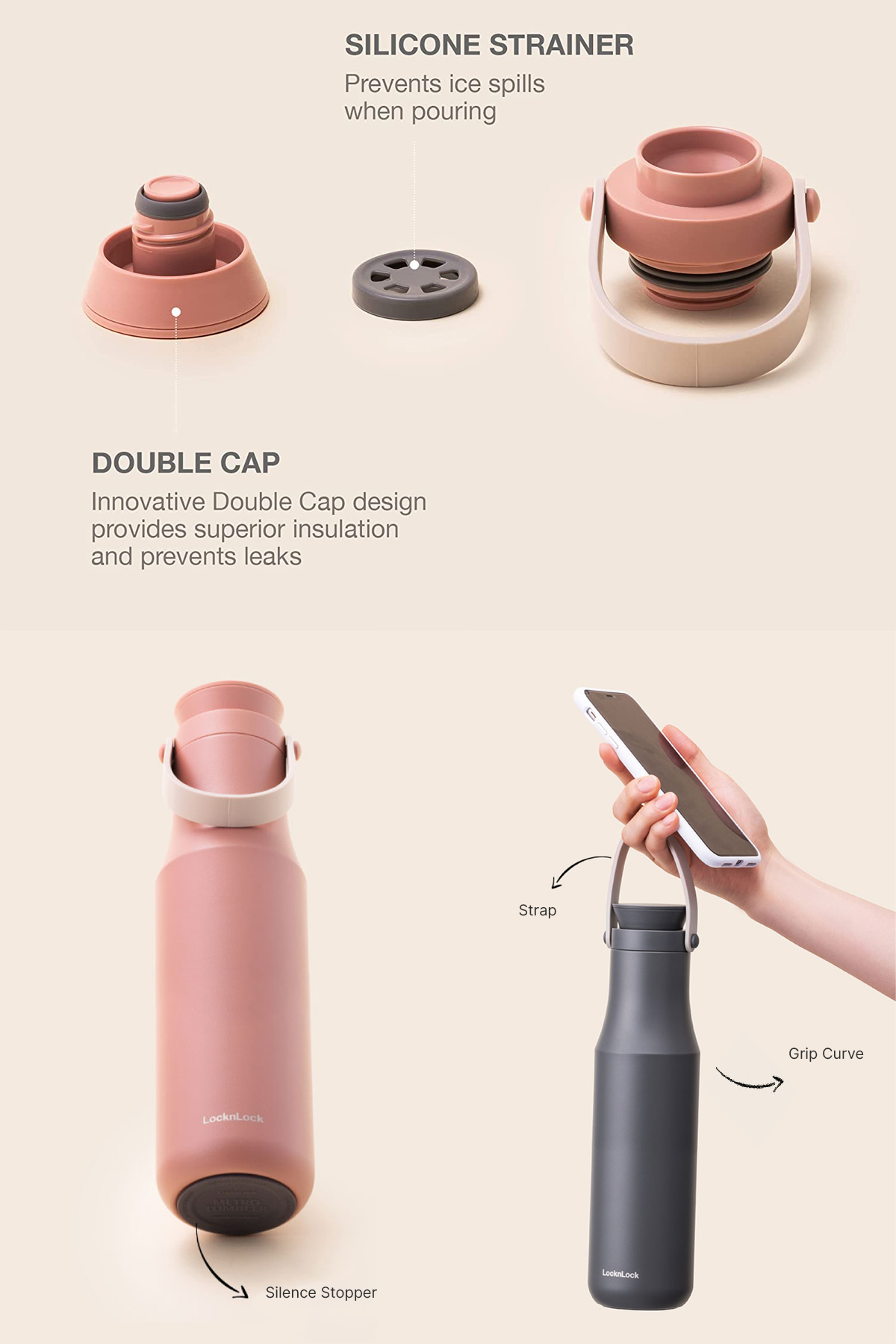 Jual LocknLock Metro Double Tumbler 710ml - LHC4203 | Shopee Indonesia