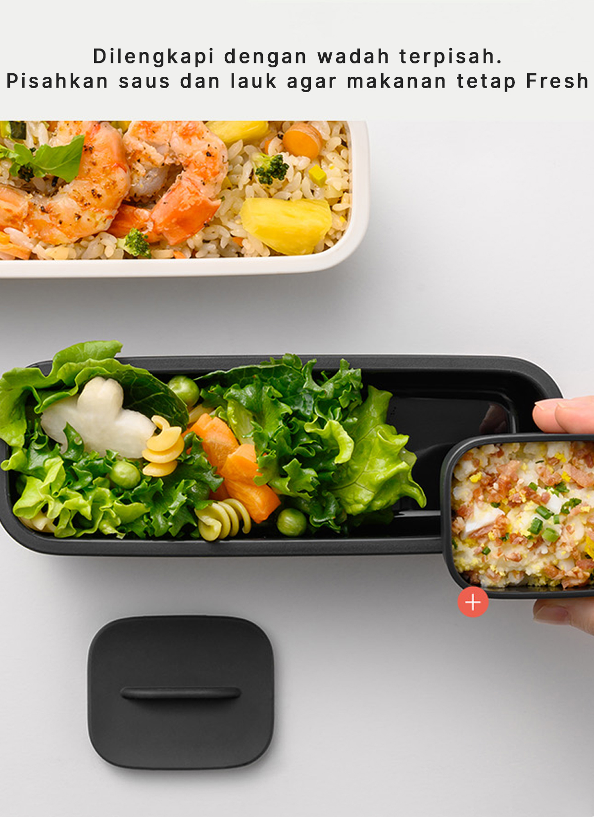 Jual LocknLock Kotak Makan Slim Lunch Box Rectangular with Divider 440ml *2P - LCB600 | Shopee ...