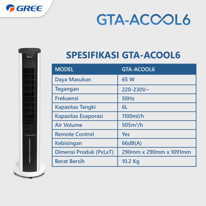 Jual GREE - Tower Air Cooler - Anion Generator - Aromaterapi ...