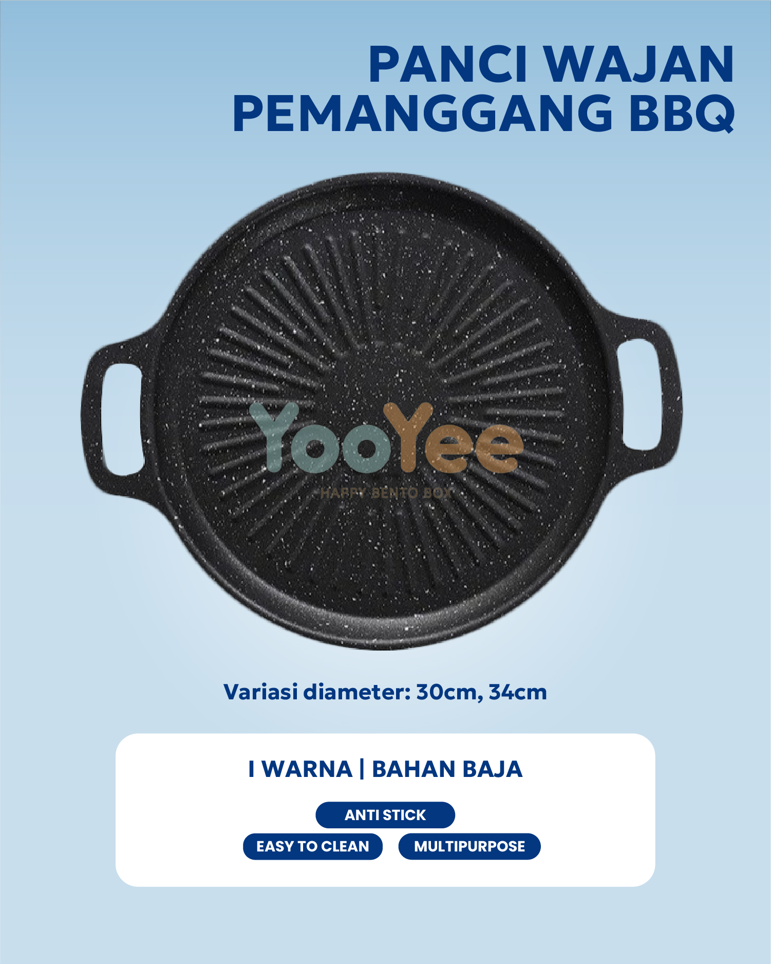 Jual Yooyee Panci wajan pemanggang Korea BBQ Anti Lengket Grill Pan ...