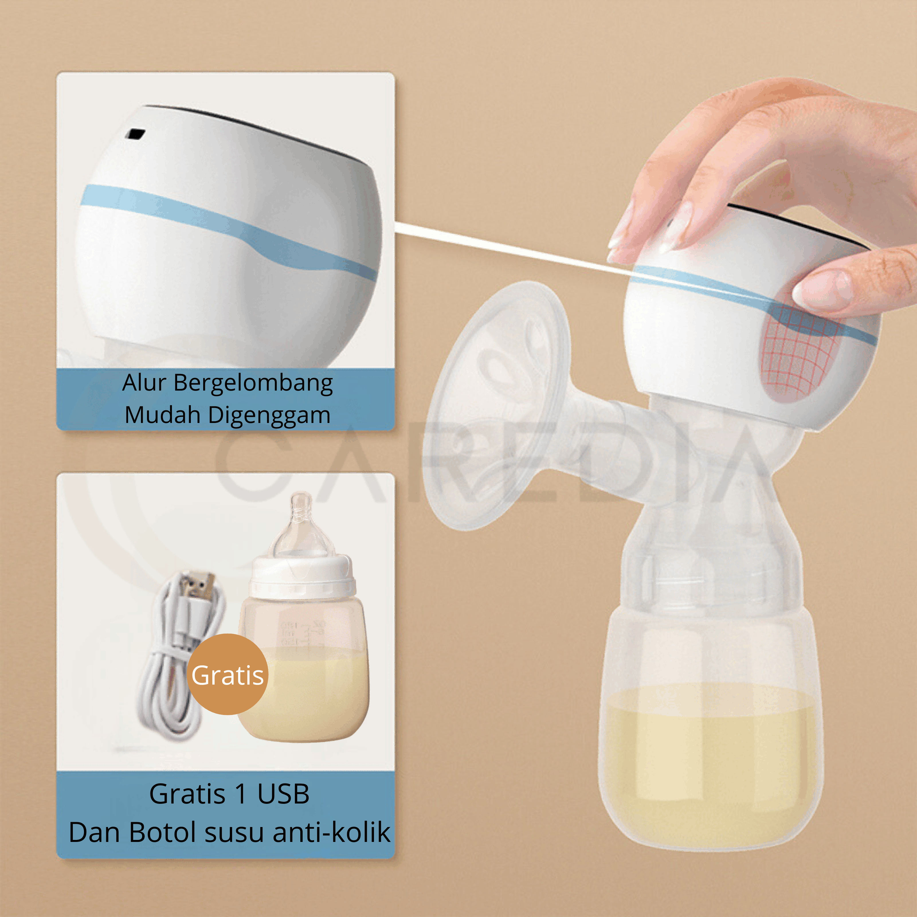 Jual Caredia Pompa ASI Elektrik Tanpa Kabel ,Pompa ASI Portabel Tanpa Rasa Sakit,Pumping asi ...