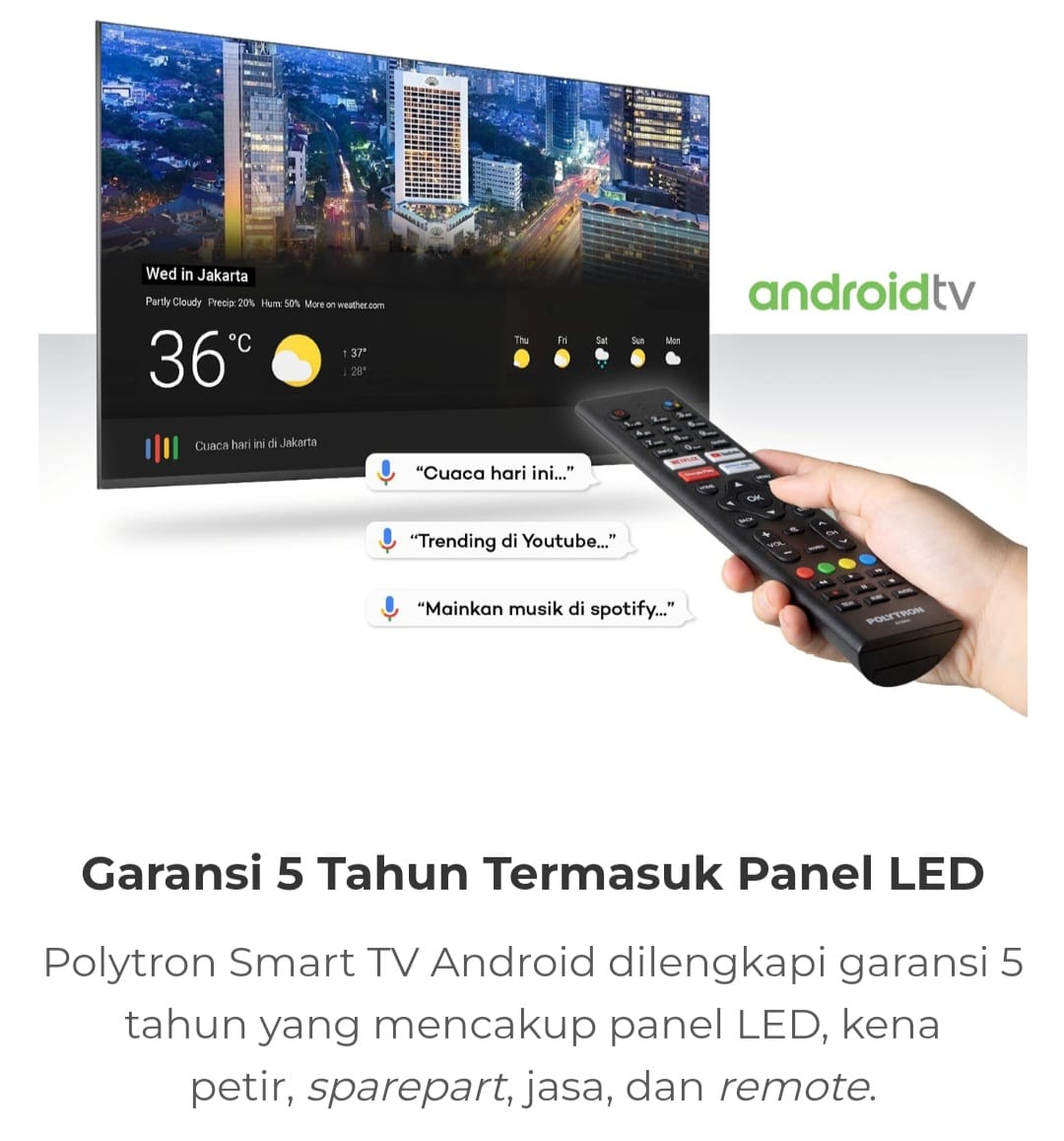 Jual POLYTRON Smart Cinemax Google TV 32 inch PLD 32RG9059 / 43 inch ...