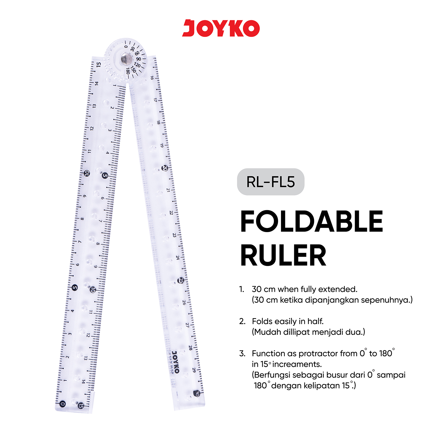 Jual Foldable Ruler Penggaris Lipat Joyko RL-FL5 | Shopee Indonesia