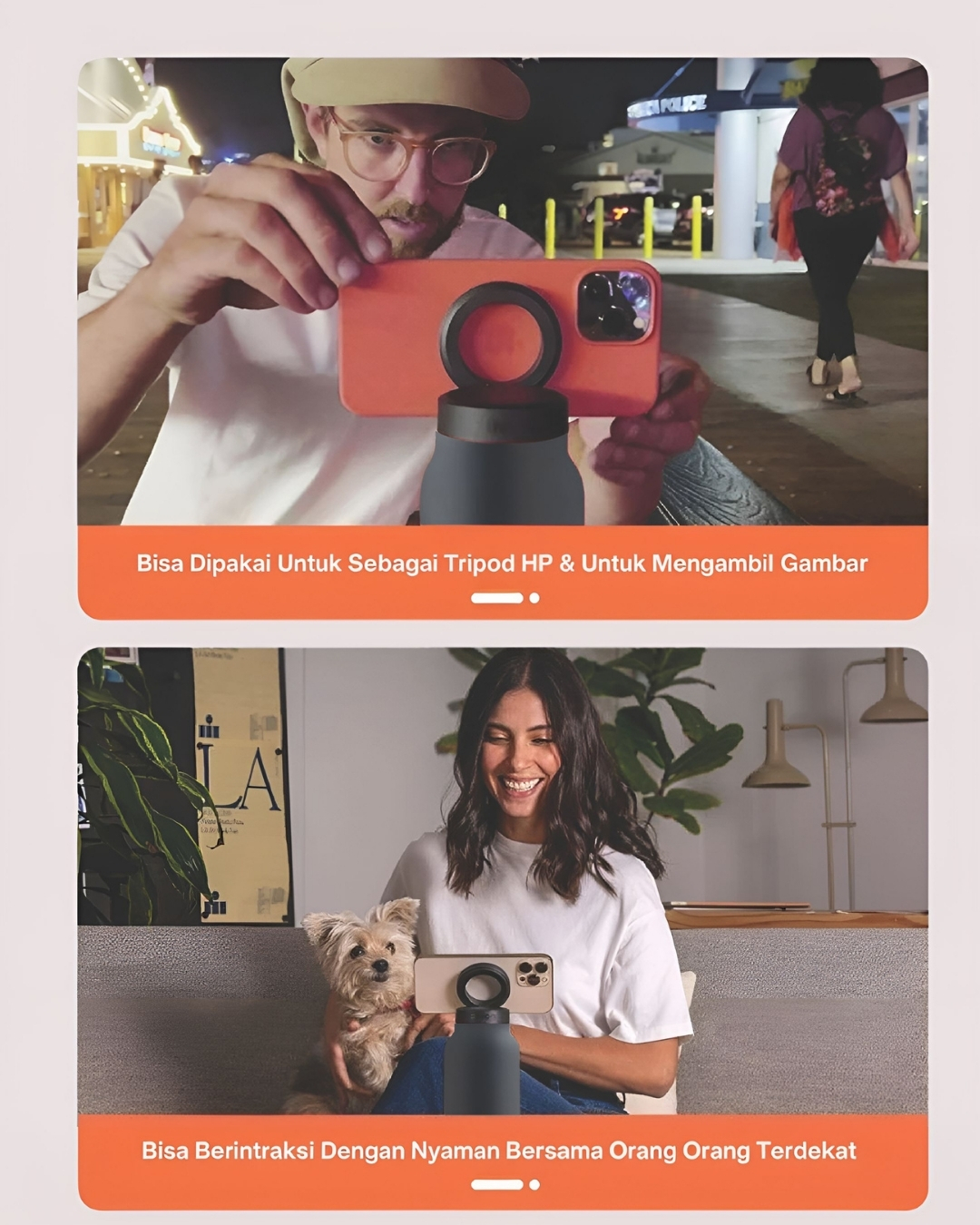 Jual Le Ding Ding-Tumbler Stainless Ring Magnet Phone Holder Double ...