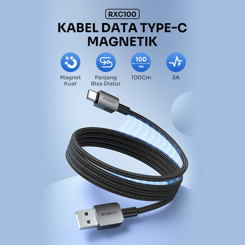 Jual ROBOT Kabel Data Magnetik Fast Charging 65W Kabel Charger Type C ...