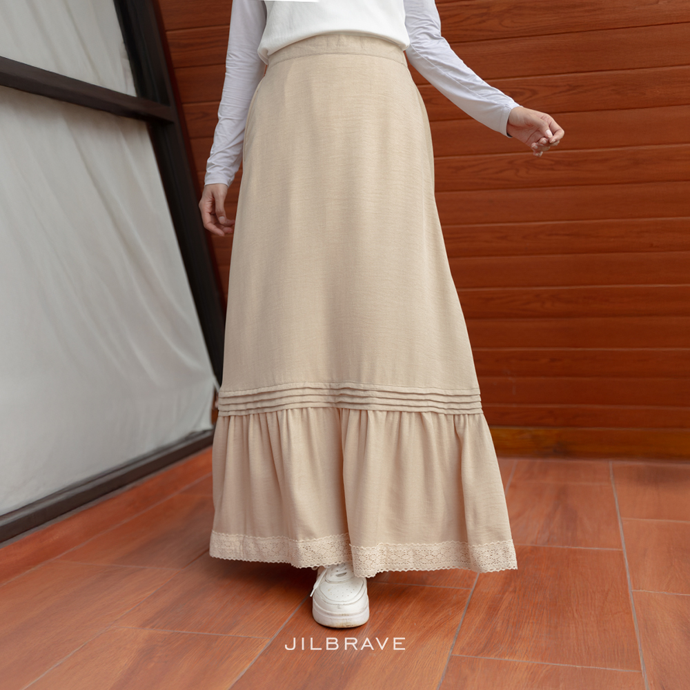 Jual JILBRAVE Diandra Skirt Rok A-line Aksen Renda Flowy Anti Kusut ...
