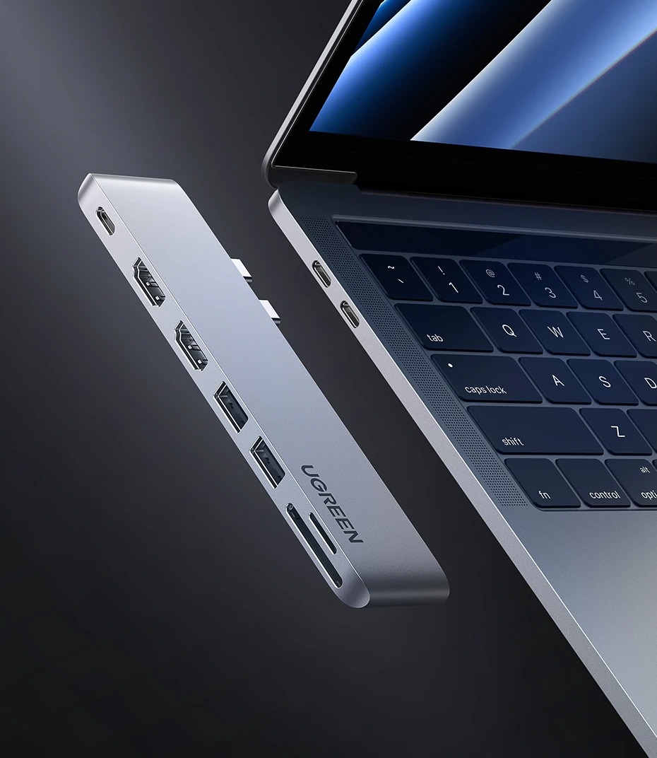 Jual UGREEN HUB Macbook 6 In 2 Multiport Thunderbolt USB 3.0 HDMI SD TF Card 80856 | Shopee ...