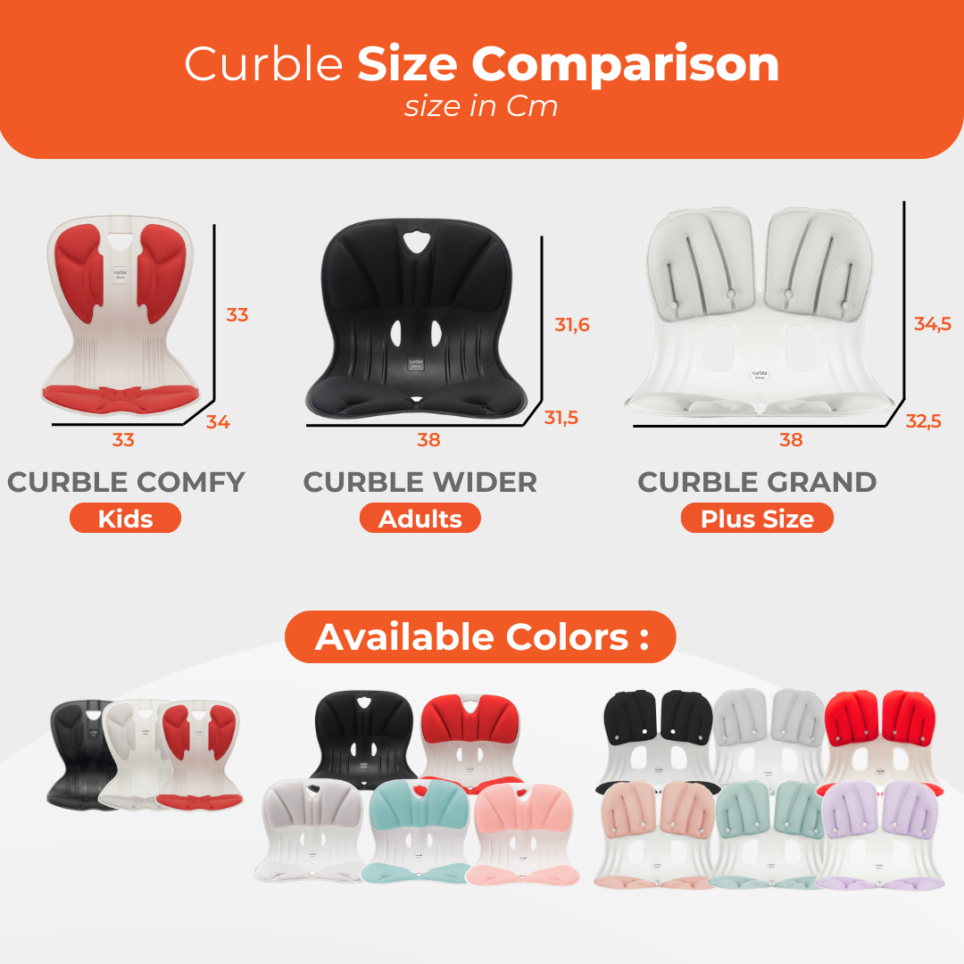 Jual Curble Posture Chair Wider - BUY 2 GET 3 (Black Red Grey) | Shopee Indonesia