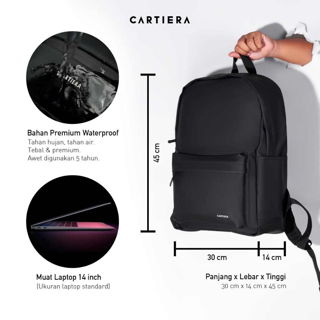 Jual Cartiera Dapper Bag Tas Laptop Ransel Pria Wanita Anti Air Waterproof Premium Backpack ...