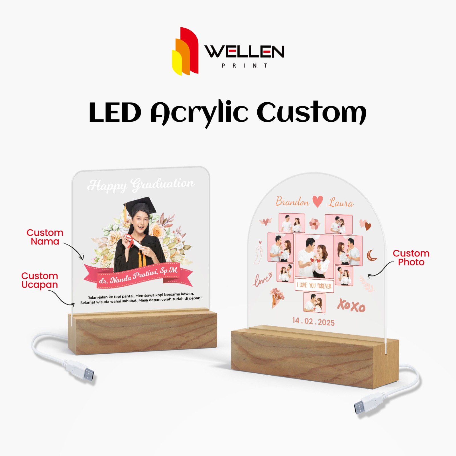 Jual WELLEN PRINT - Cetak LED Acrylic Custom Foto / Print Gift Akrilik ...