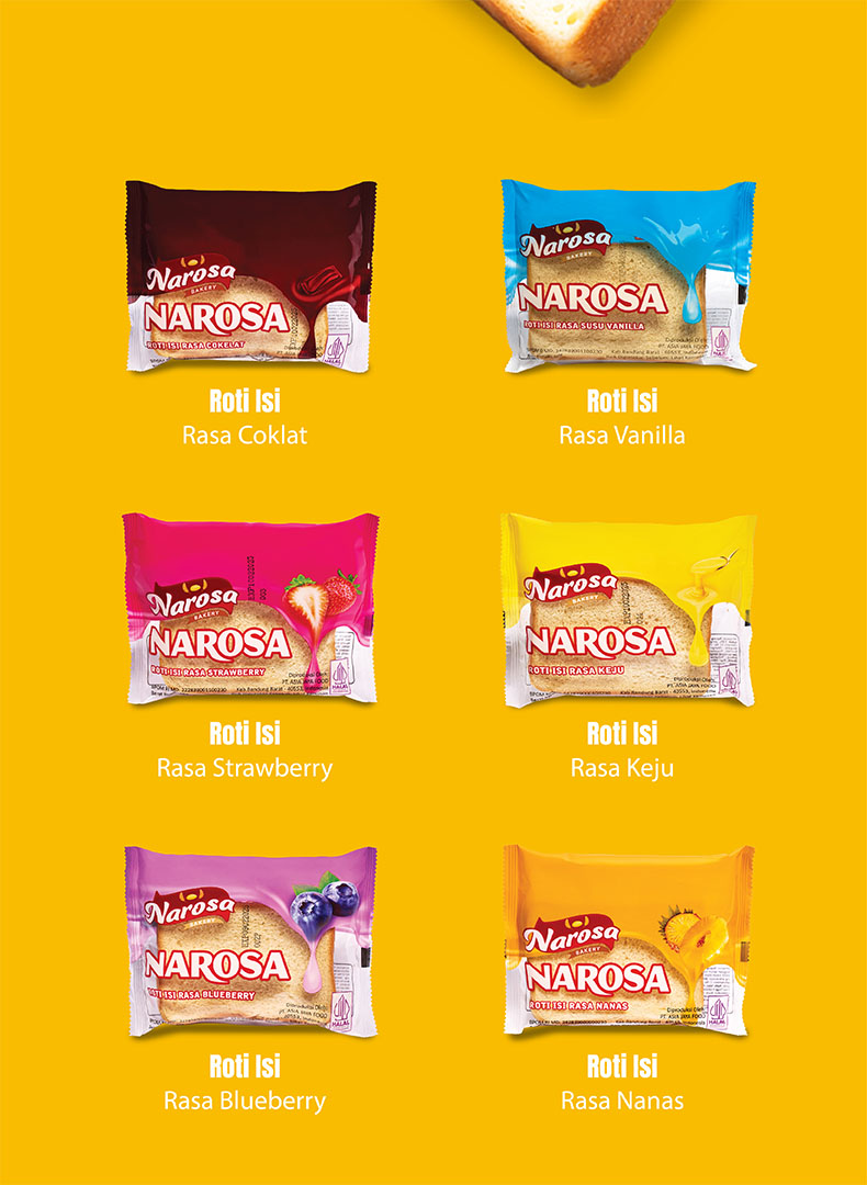 Jual Narosa Rasa Lembut Roti Halal Roti Nanas Strawberry Cokelat ...