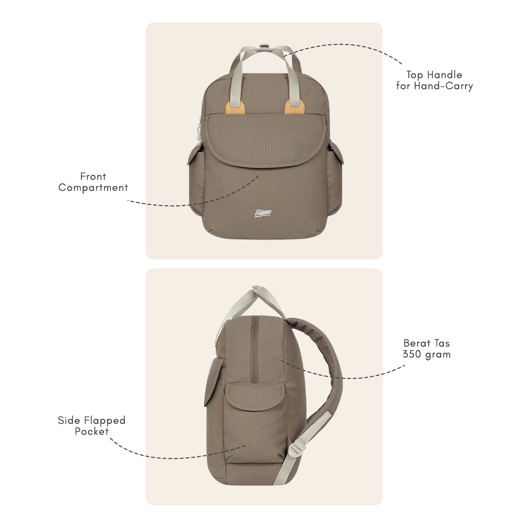 Jual Bigmo Tas Ransel Wanita Water Resistant Water Proof Tara Grey ...