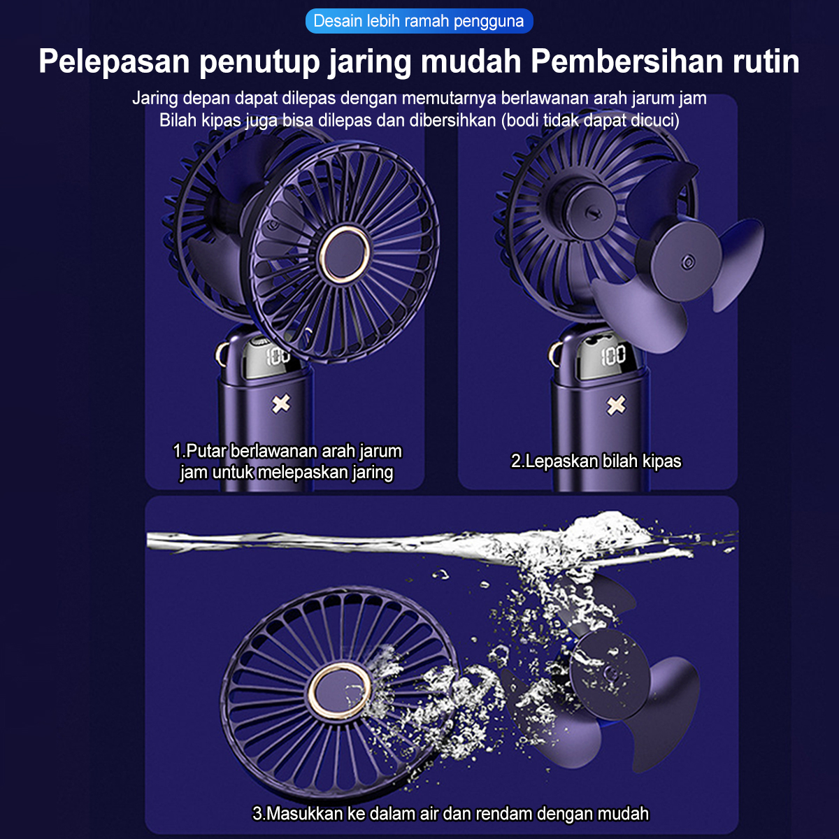 Jual DL Kipas Angin Mini Portable Usb 20000 mAh Kipas Lipat / Kipas ...