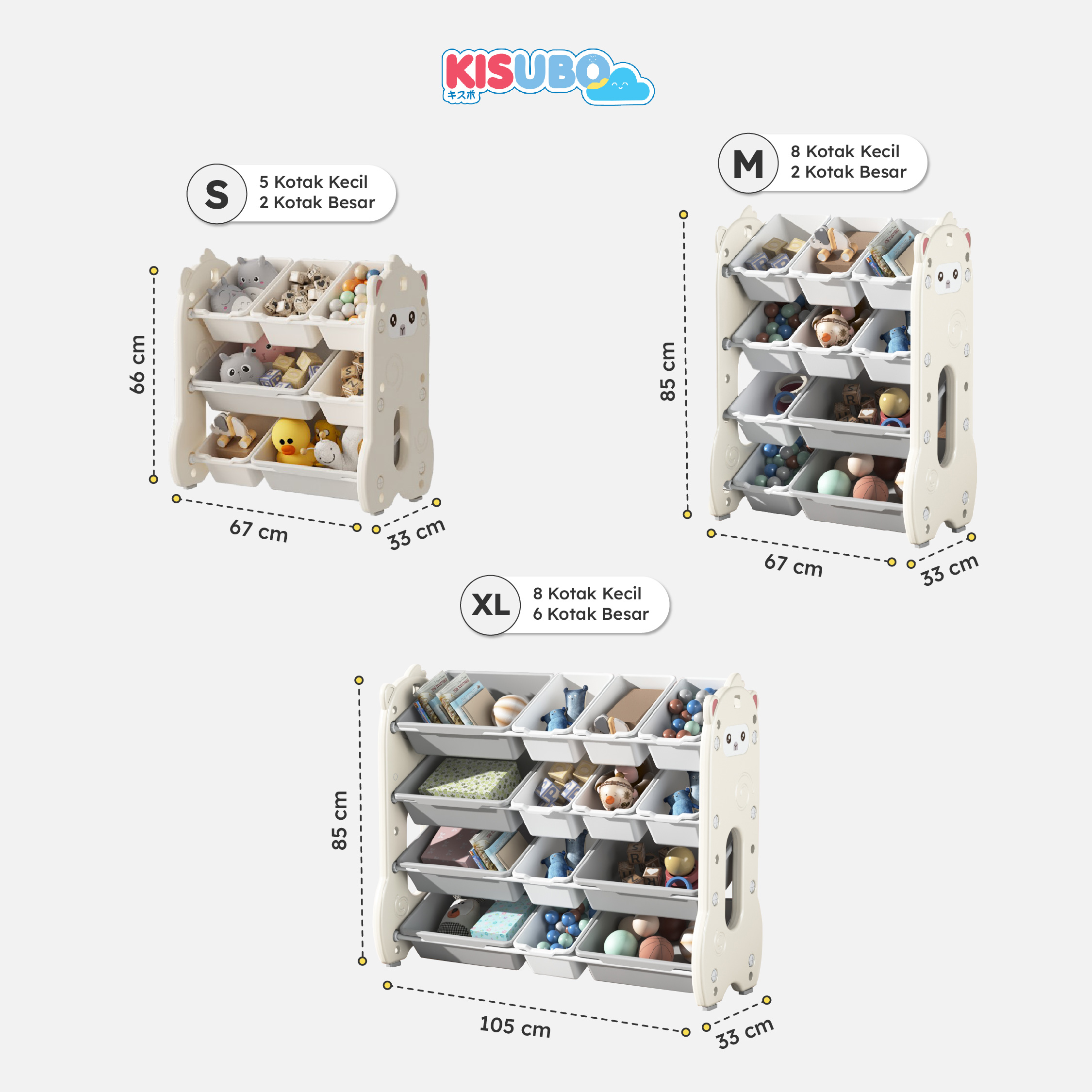 Jual KISUBO Rak Mainan Serbaguna Rak Susun Serbaguna Rak Buku Rak ...