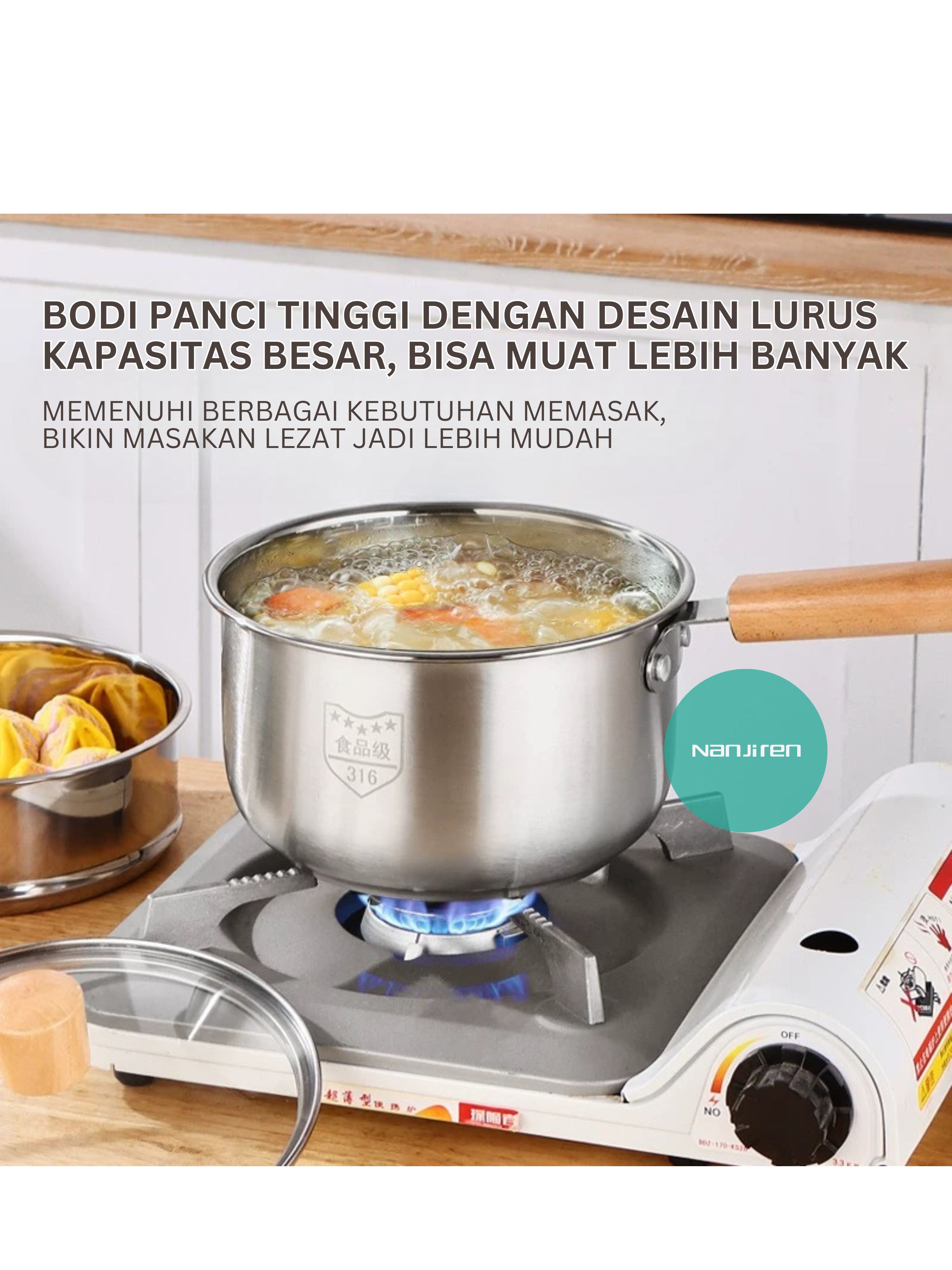 Jual CEO Panci Kukusan Steam Pot Kukus Set 2 Susun 16/18/20/24CM Stainless Steel Tahan Karat ...