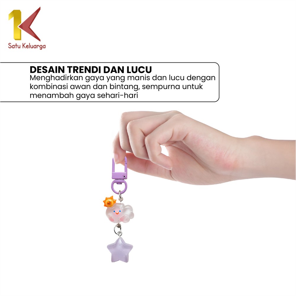 Jual Satu Keluarga Keychain Gantungan Kunci Awan Bintang Kilat C1160 ...