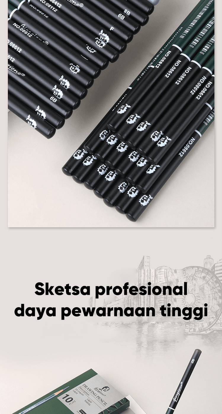 Jual Giorgione Pensil Sketsa Set 12pcs/set 2H/HB/2B/4B/8B G-08012 | Shopee Indonesia