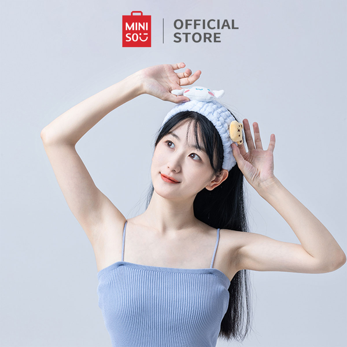 Jual Miniso Hair Band Ikat Rambut Cartoon Absorbent Hair Band ...