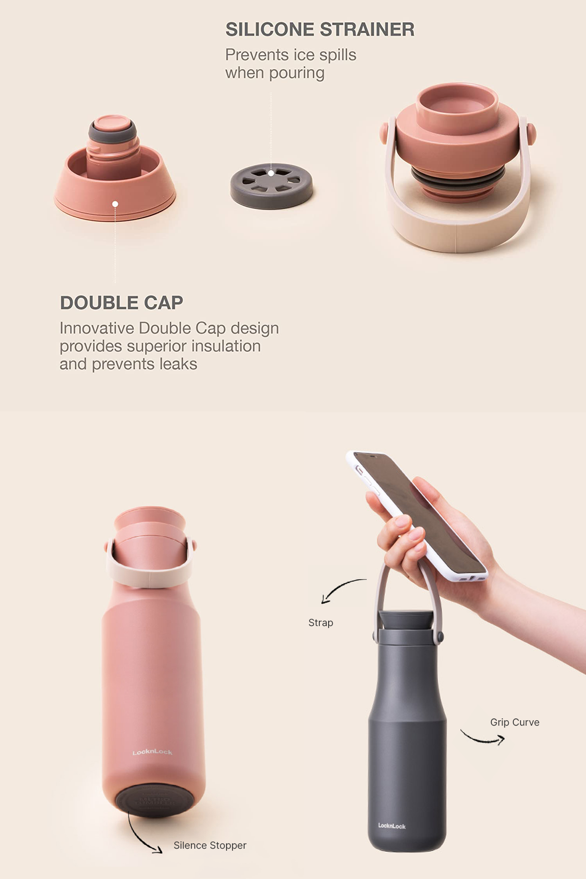 Jual LocknLock Metro Double Tumbler 470ml - LHC4202 | Shopee Indonesia