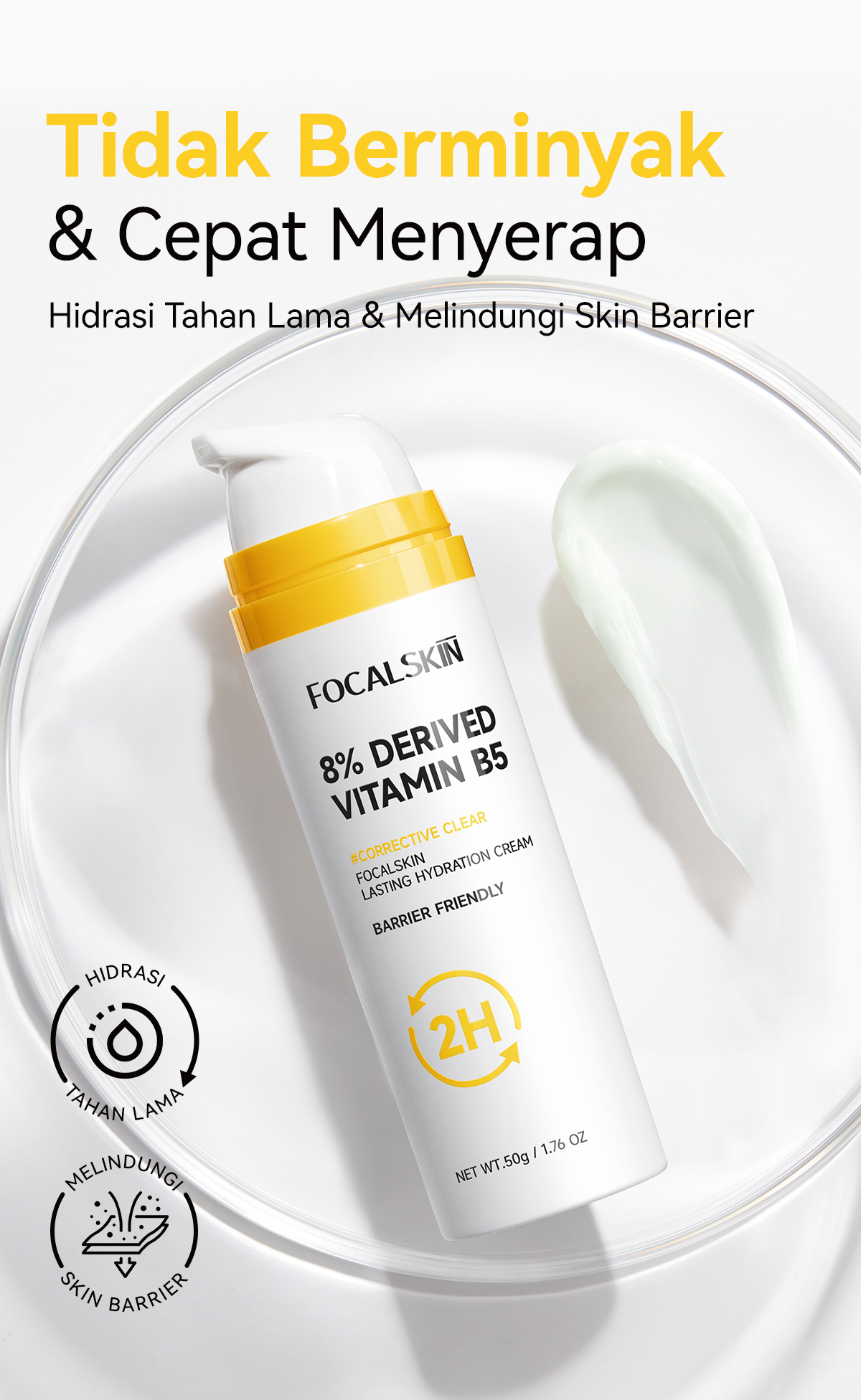 Jual FOCALSKIN 8% B5 Moisturizer Lasting Hydration Cream 50g Calming ...