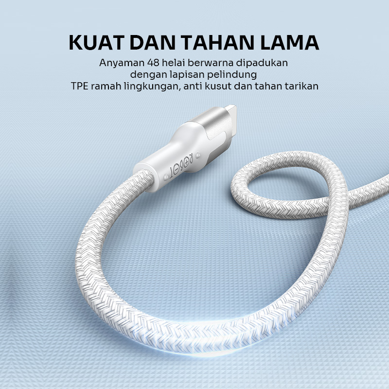 Jual ROBOT Kabel Data Fast Charging 60W Kabel Charger Anti Kusut Type C ...