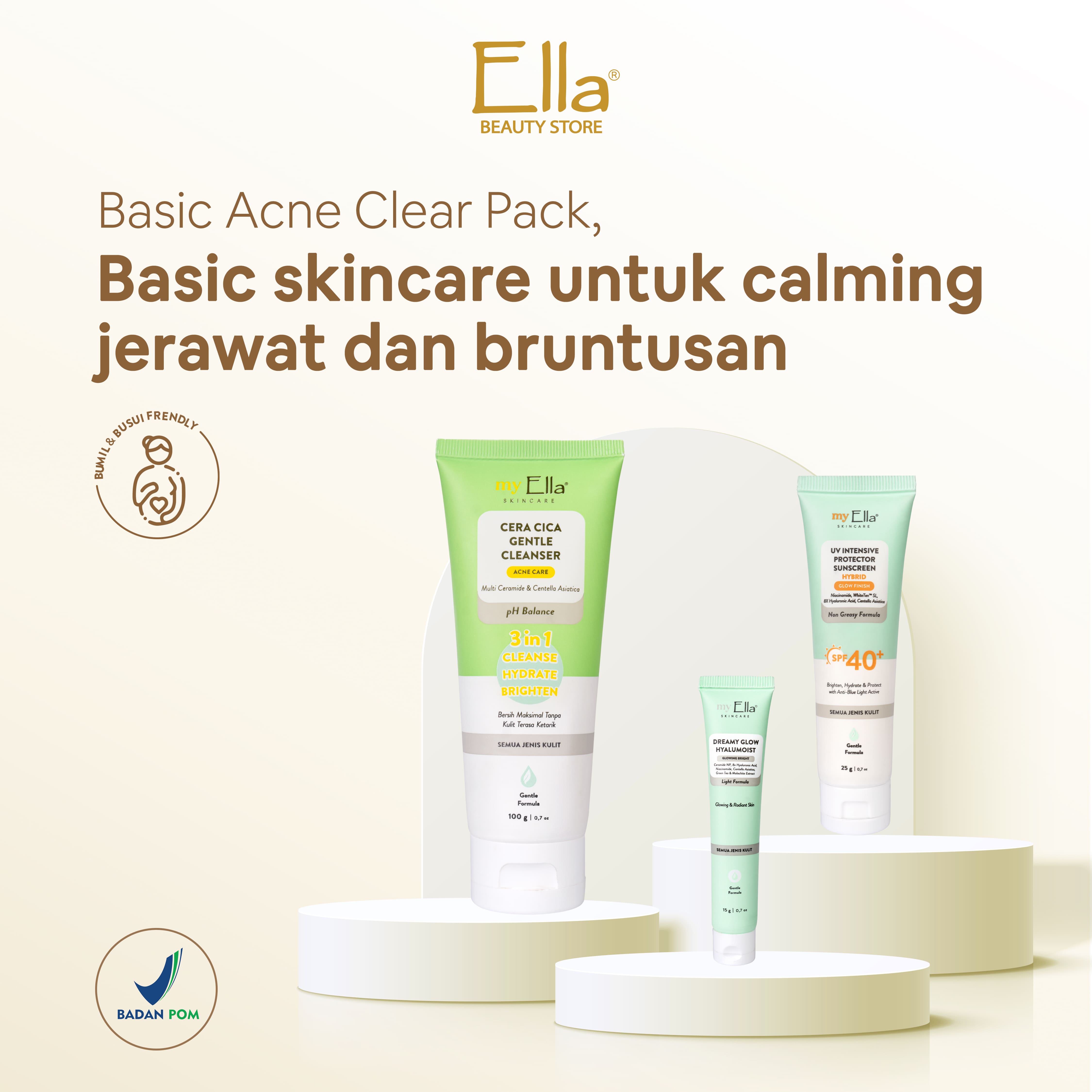 Jual Ella Skincare 3in1 Basic Acne Clear Pack - Basic Skincare Untuk Calming Jerawat dan ...