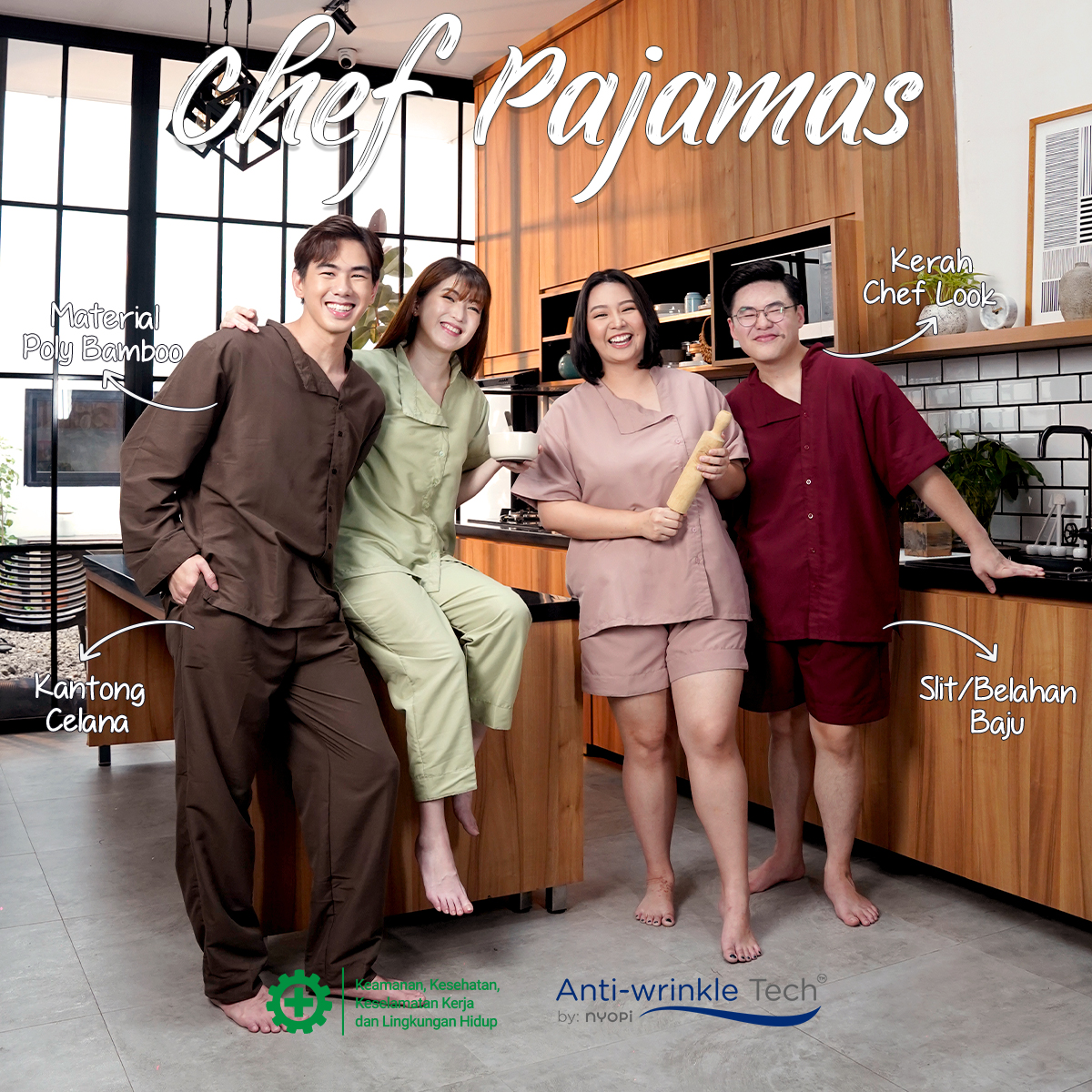 Jual Chef Pajamas Nyonya Piyama X Devy Anastasia Couple Set Baju ok ...