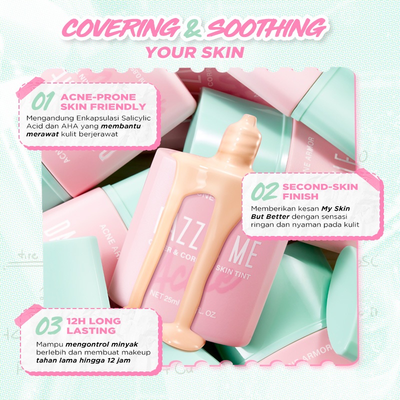 Jual Dazzle Me Acne Armor Cover & Correct Skin Tint Liquid Foundation ...