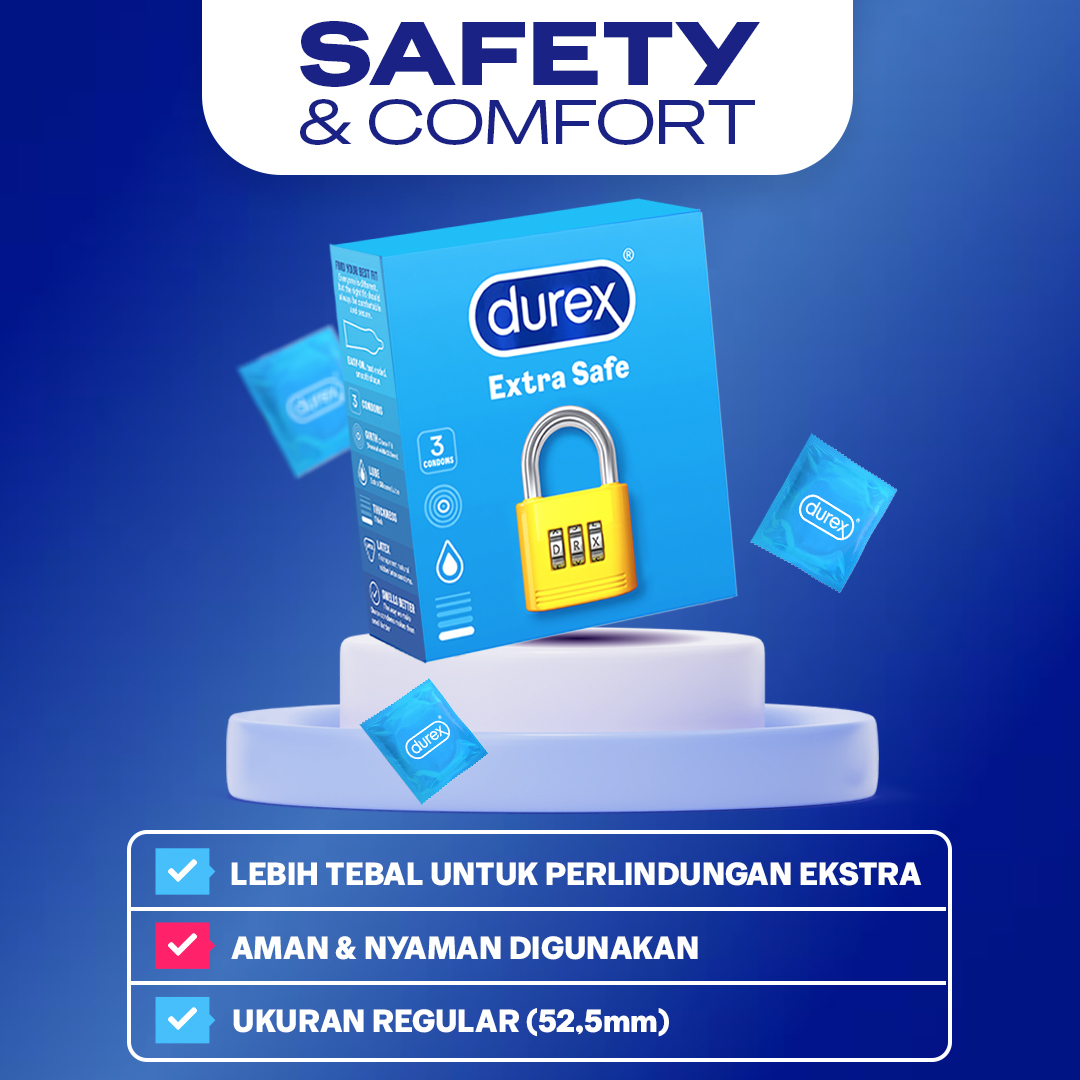 Jual Durex Extra Safe Kondom Tebal Pria Lebih Aman 3s - Condom | Shopee Indonesia
